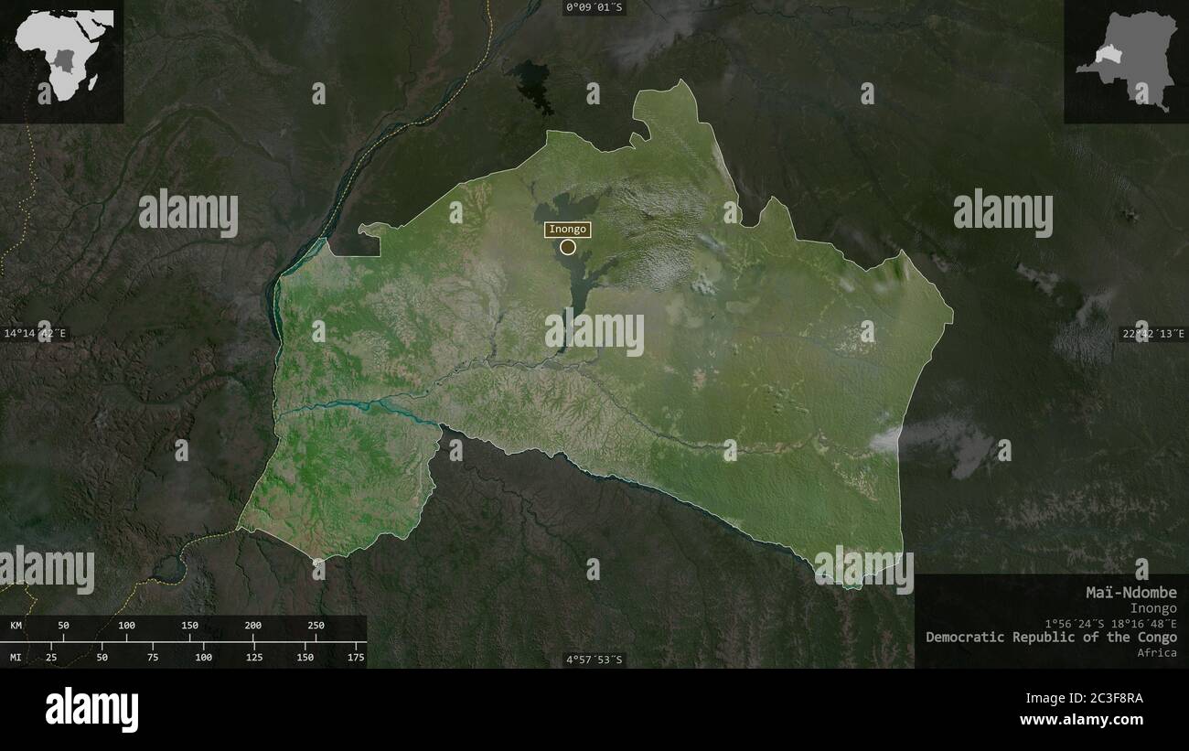 Maï-Ndombe, province of Democratic Republic of the Congo. Satellite ...