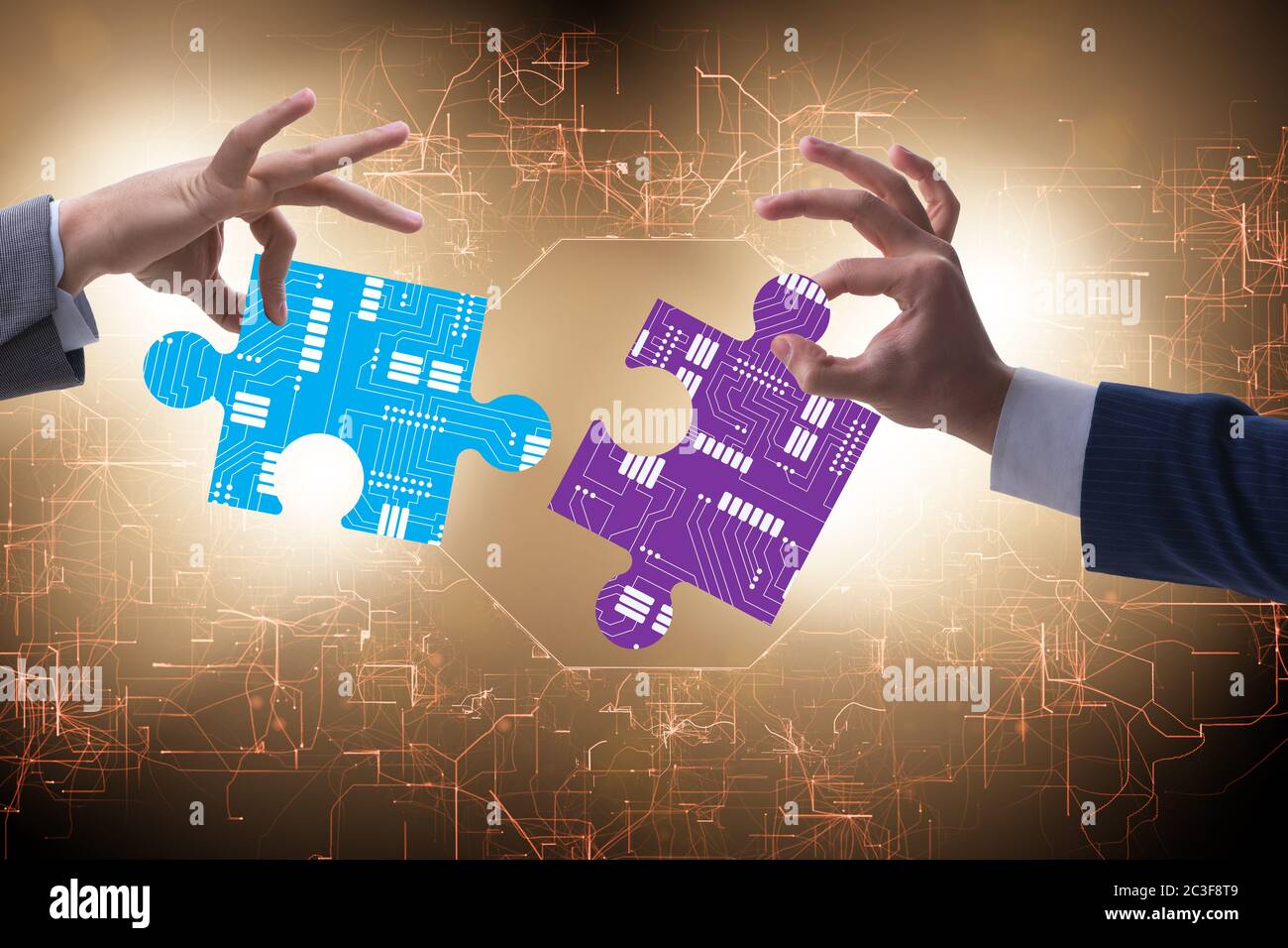 Digital transformation concept with jigsaw puzzle Stock Photo - Alamy