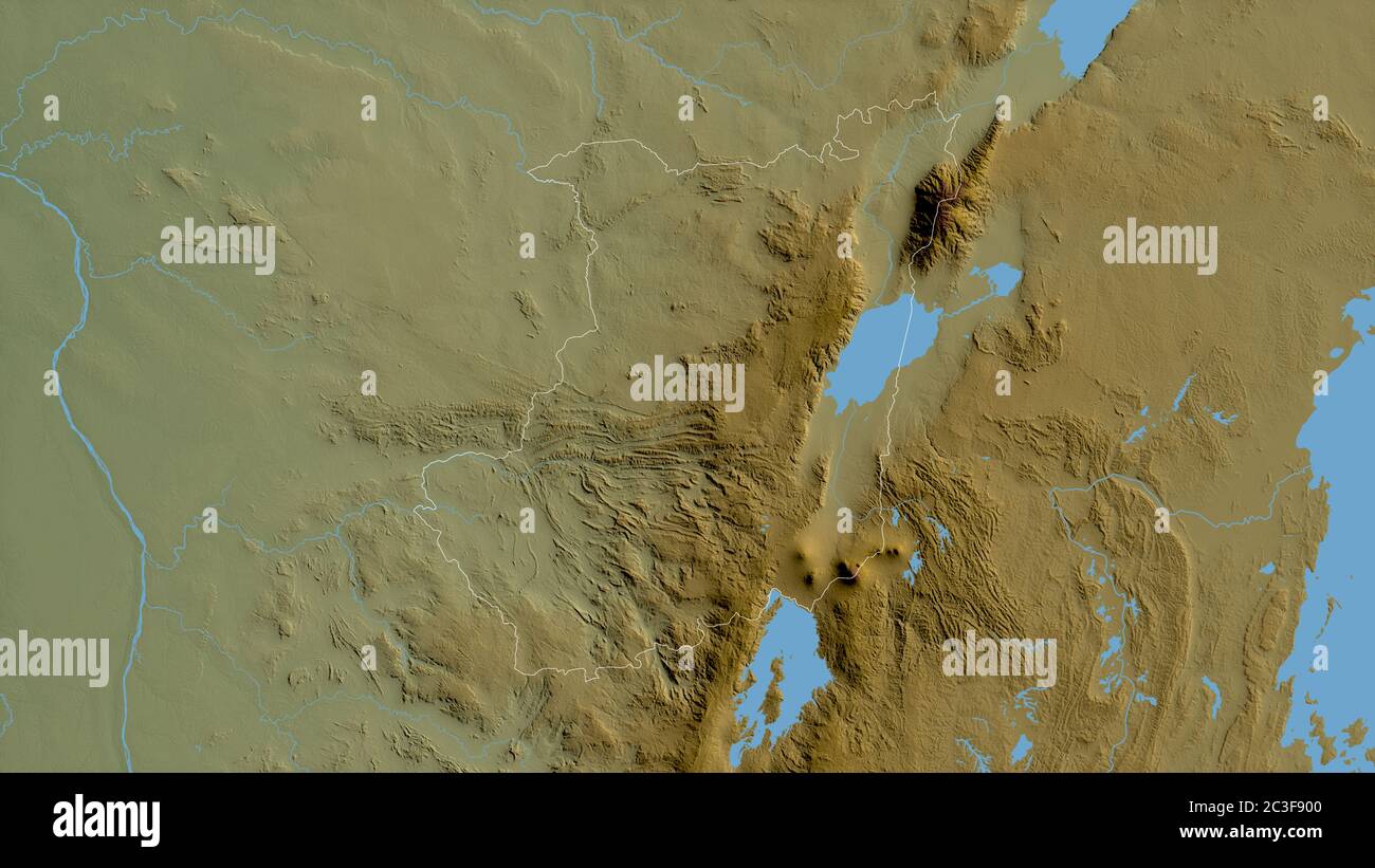 Nord-Kivu, province of Democratic Republic of the Congo. Colored shader ...