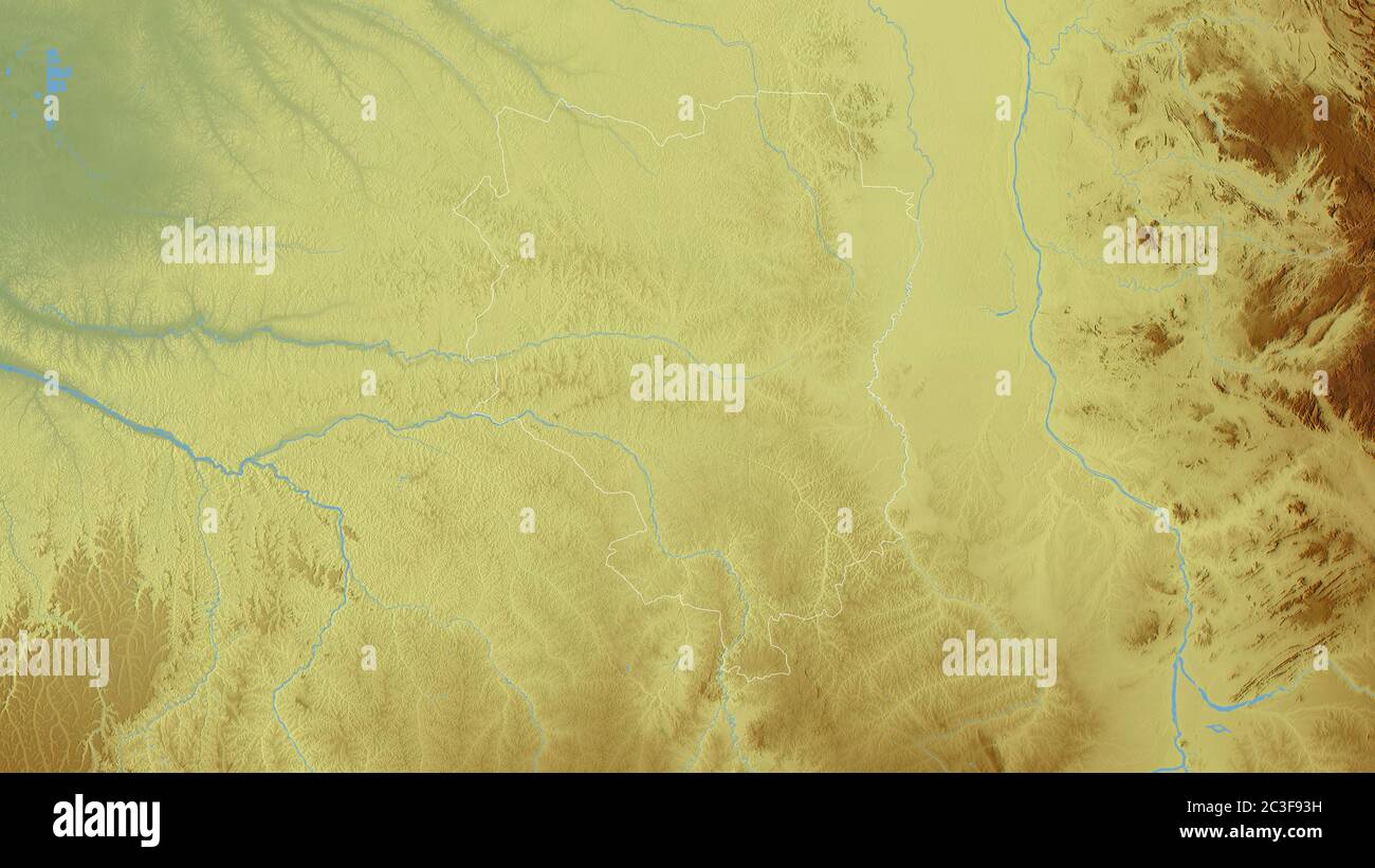 Sankuru, province of Democratic Republic of the Congo. Colored relief ...