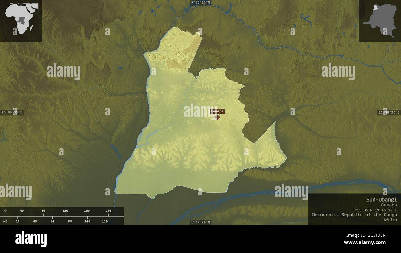 Sud-Ubangi, province of Democratic Republic of the Congo. Colored ...