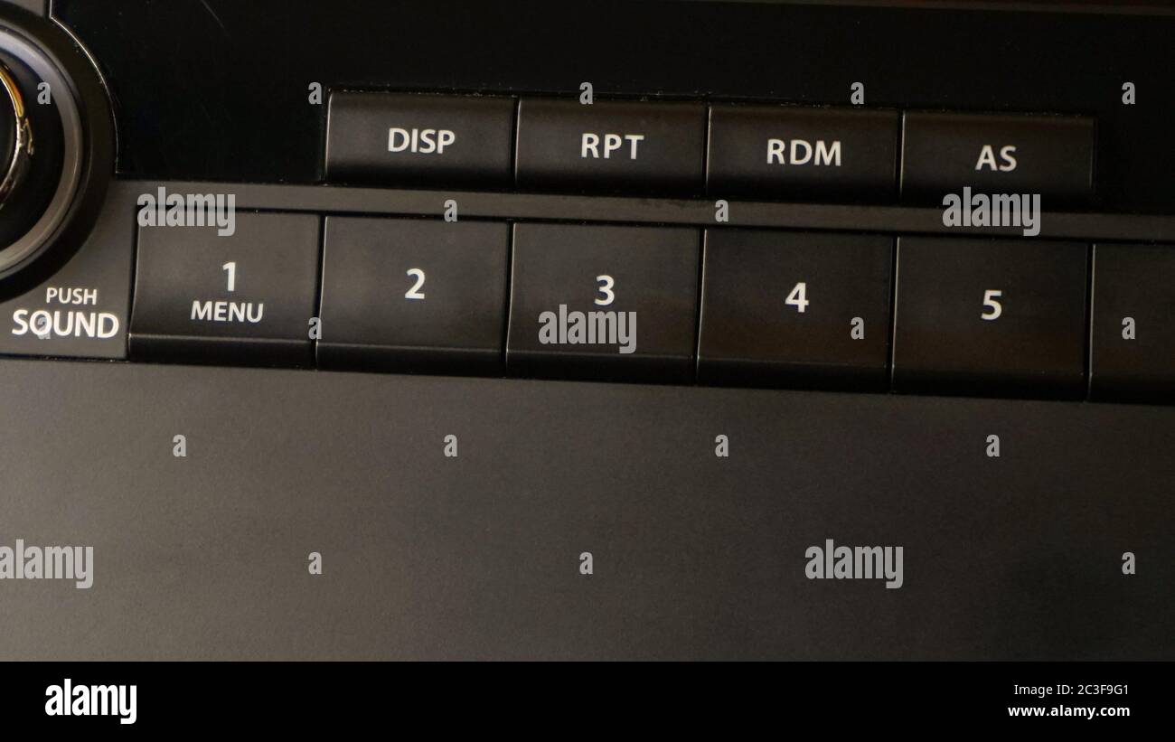 Close up the car radio Stock Photo - Alamy