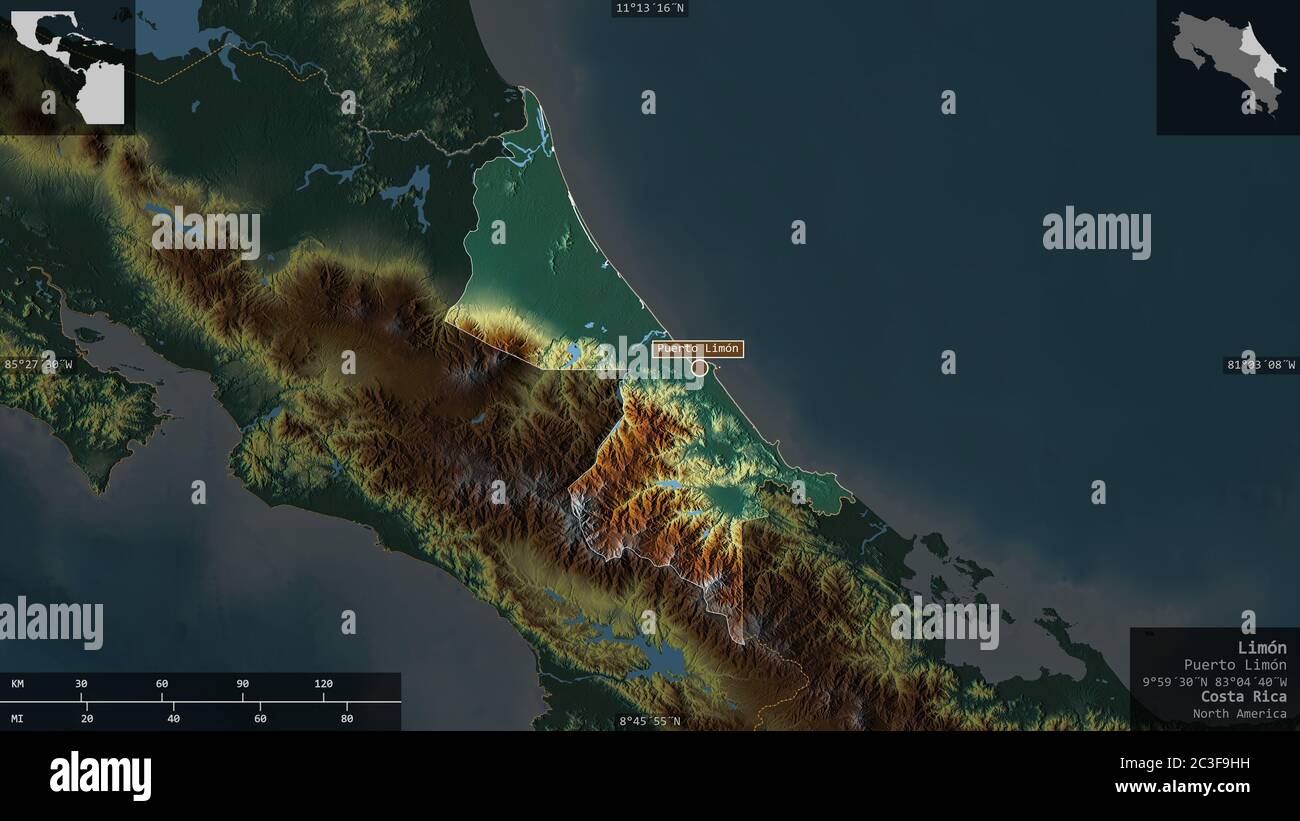 Limon province map hi-res stock photography and images - Alamy