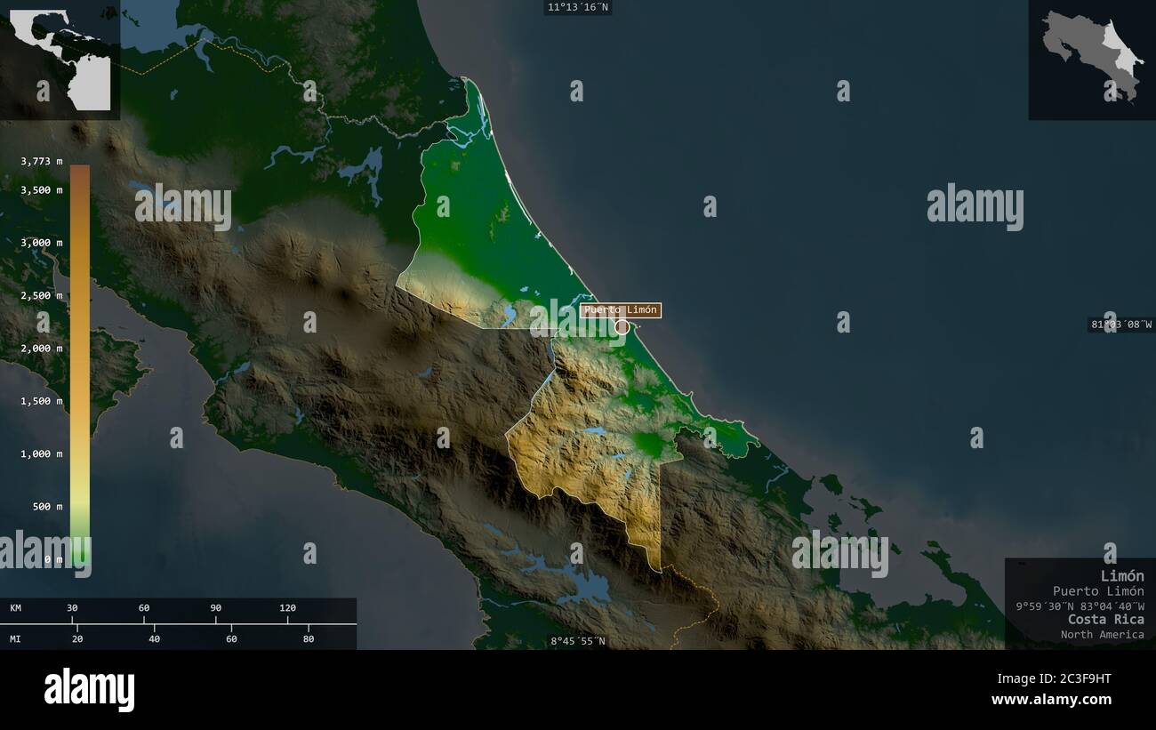 Limon province map hi-res stock photography and images - Alamy