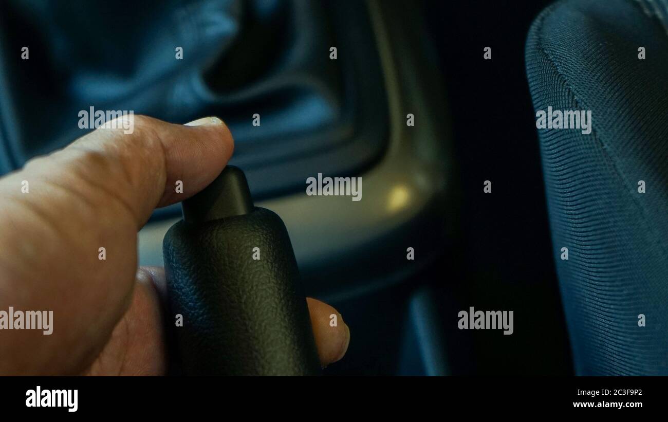 Hand brake lever hi-res stock photography and images - Alamy