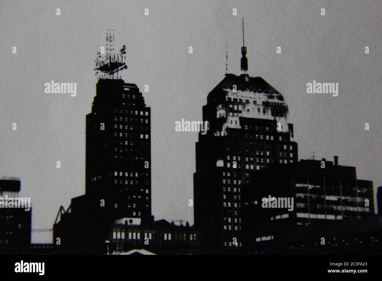 Fine 70s vintage black and white extreme photography of tall buildings ...