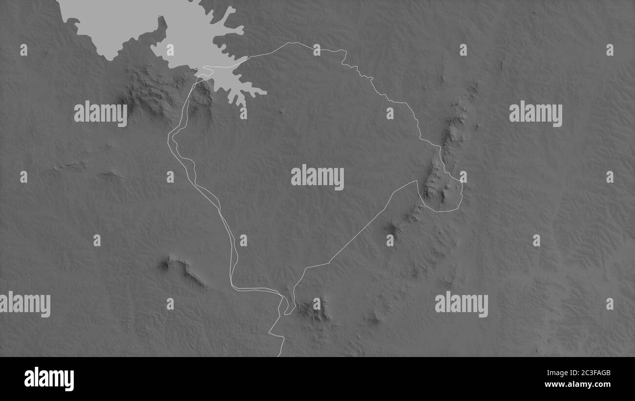 Yamoussoukro, autonomous district of Côte d'Ivoire. Grayscaled map with ...