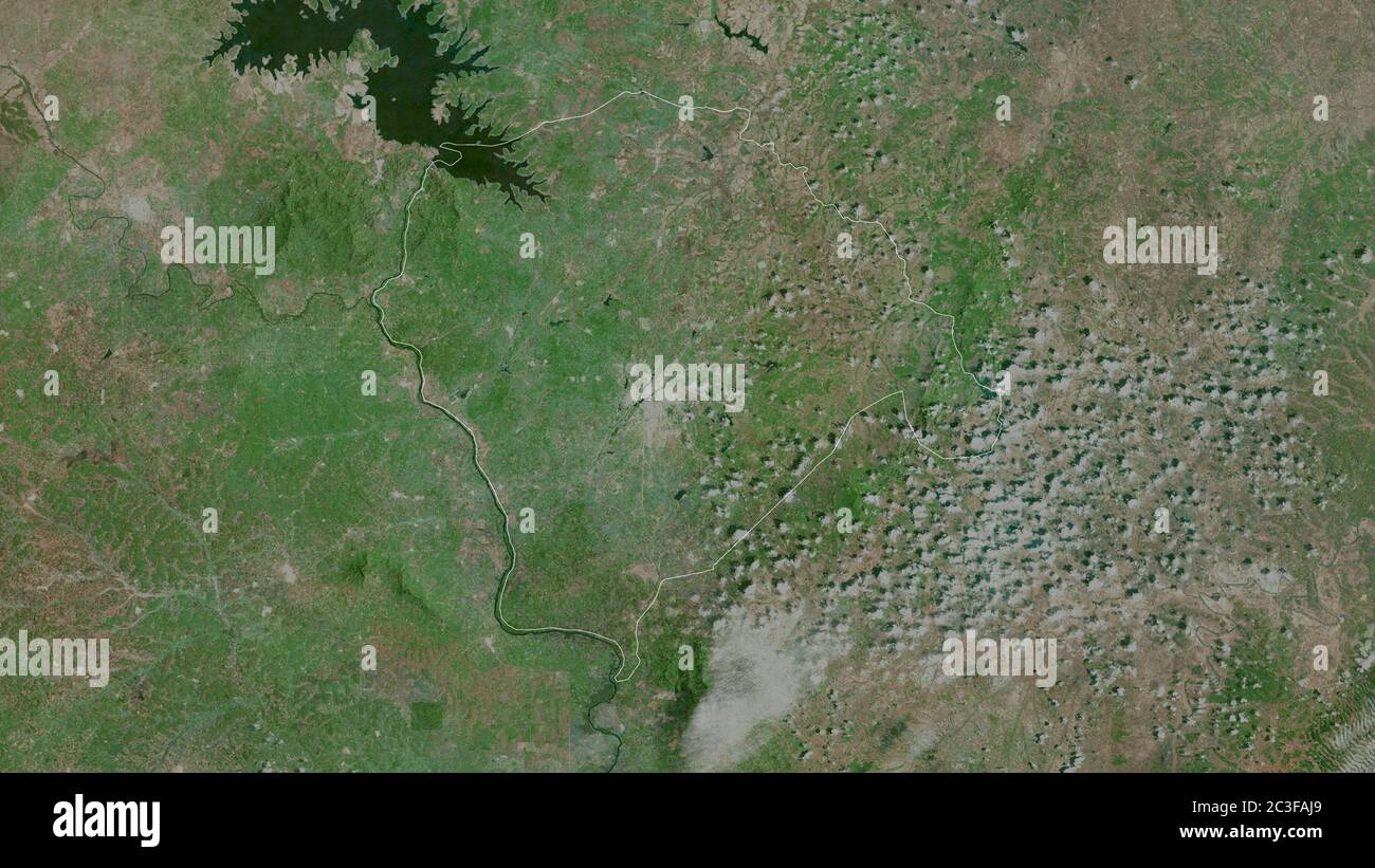 Yamoussoukro, autonomous district of Côte d'Ivoire. Satellite imagery ...