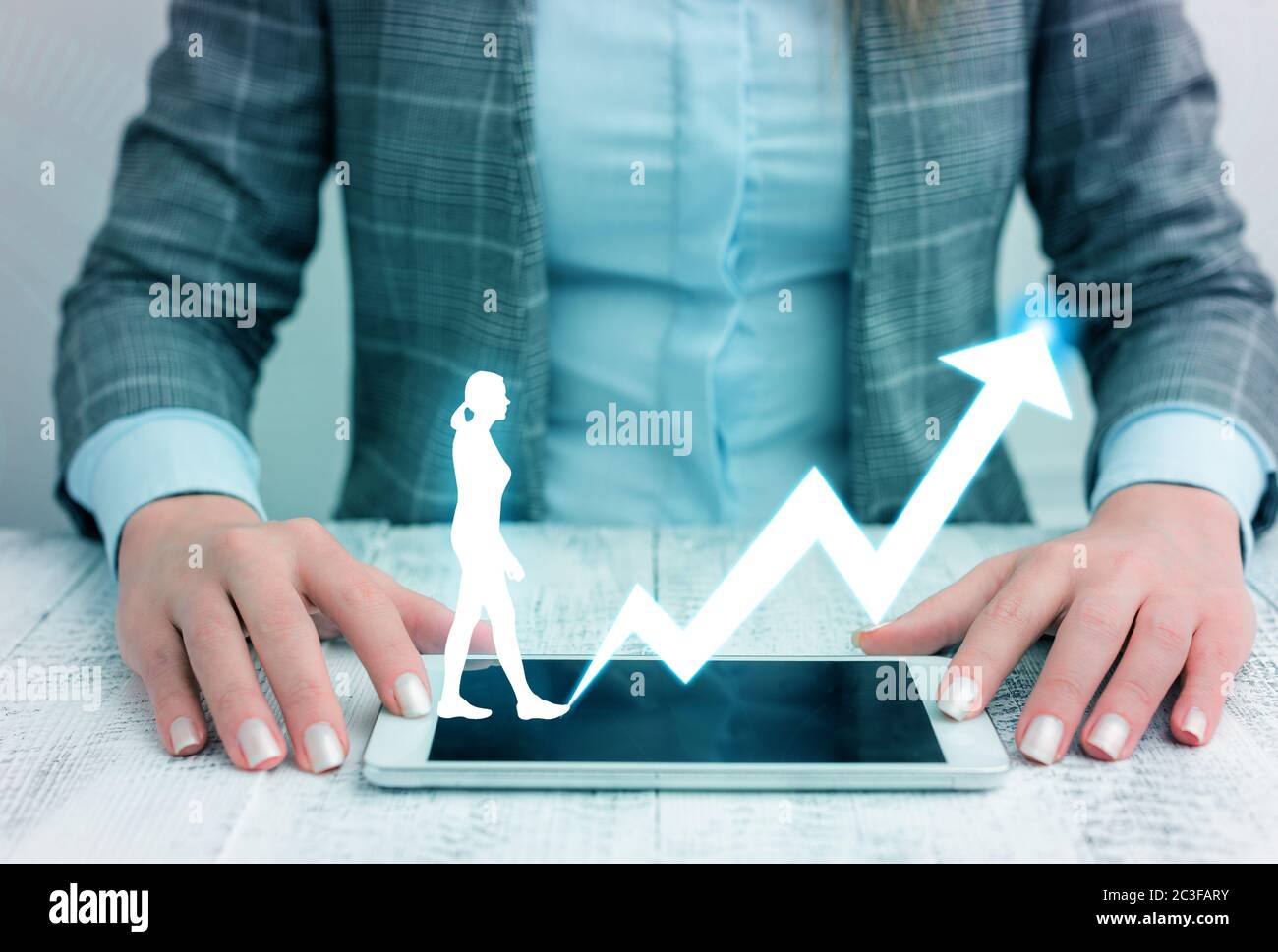 Ascending Growth Trends Movement Performance Financial Chart Status ...