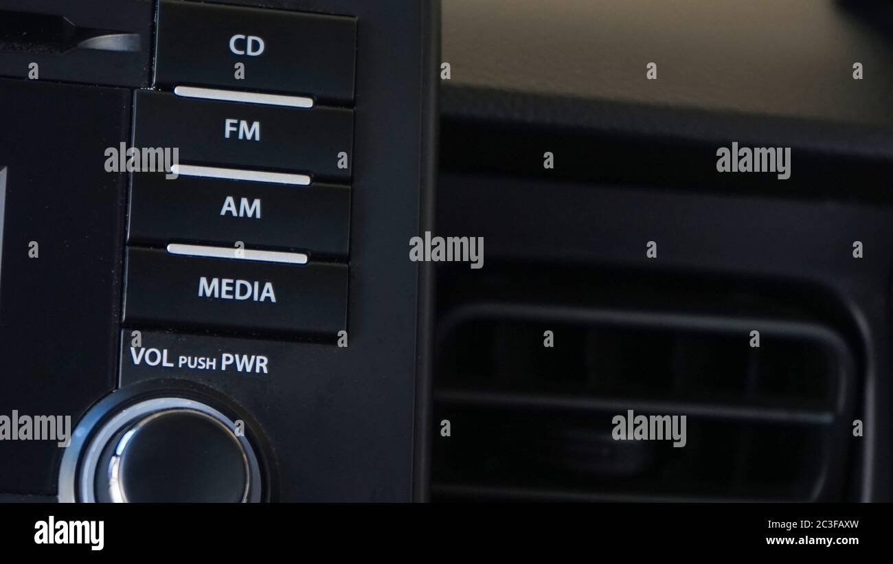 Close up the car radio Stock Photo - Alamy