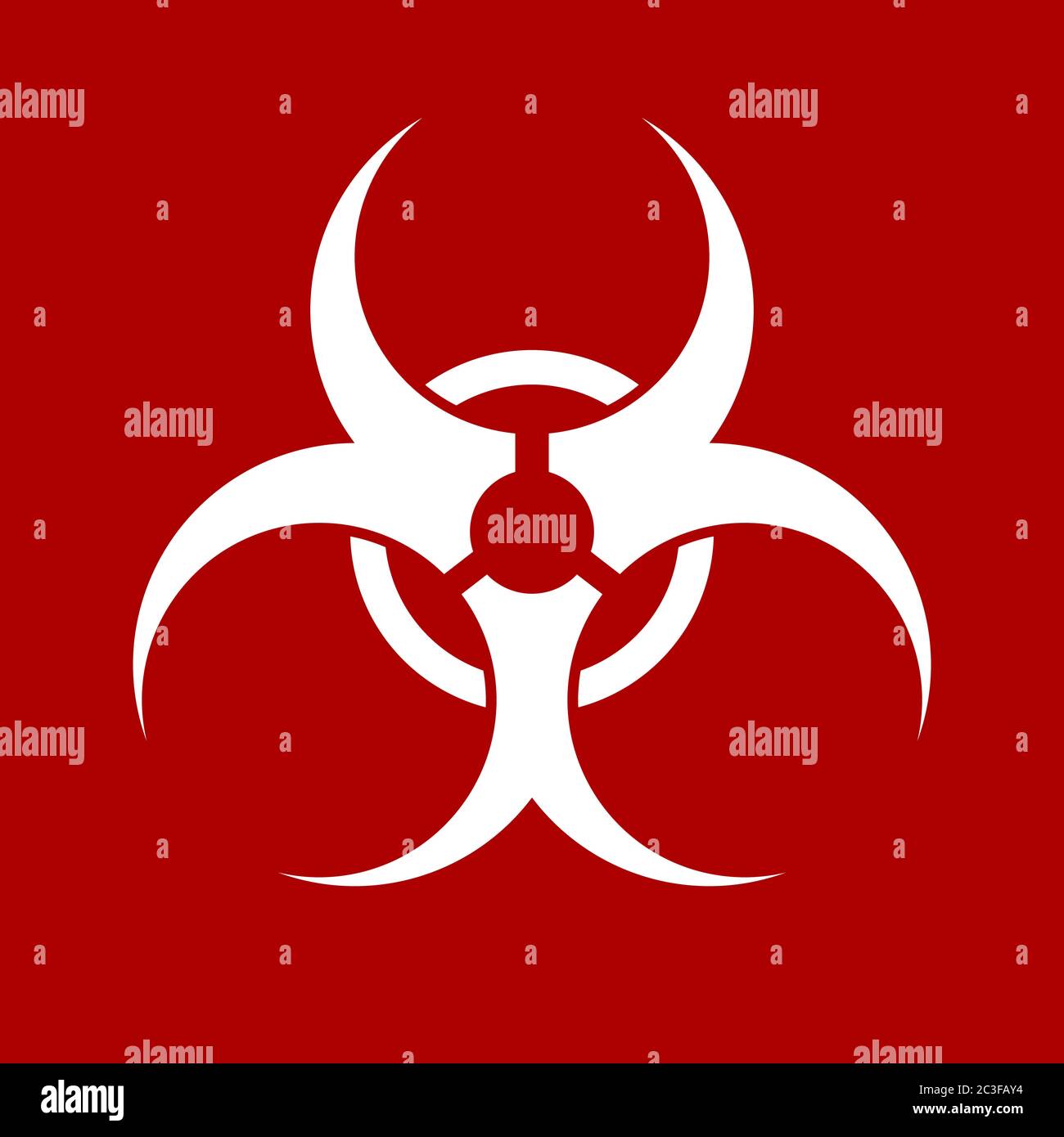 white biohazard sign on red background Stock Photo - Alamy