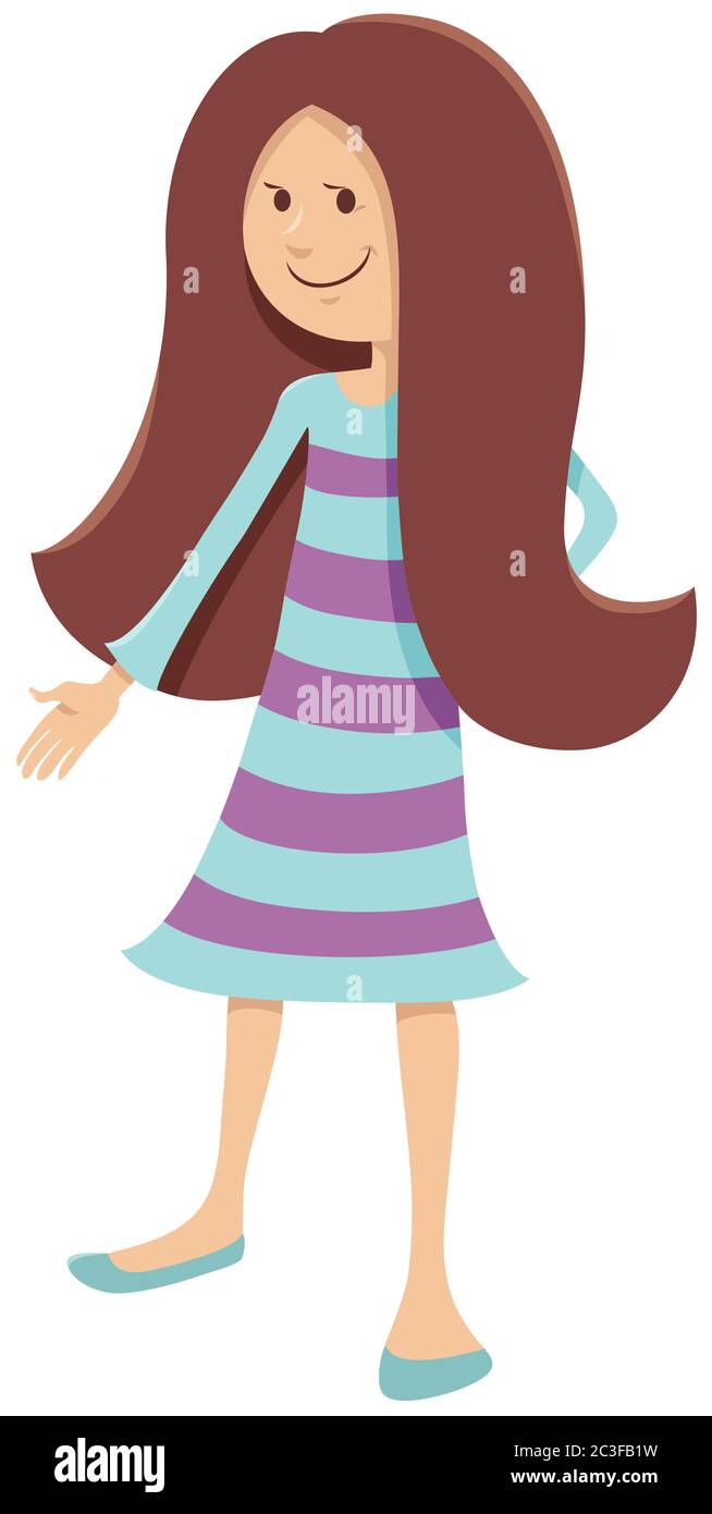 girl comic character cartoon illustration Stock Photo - Alamy