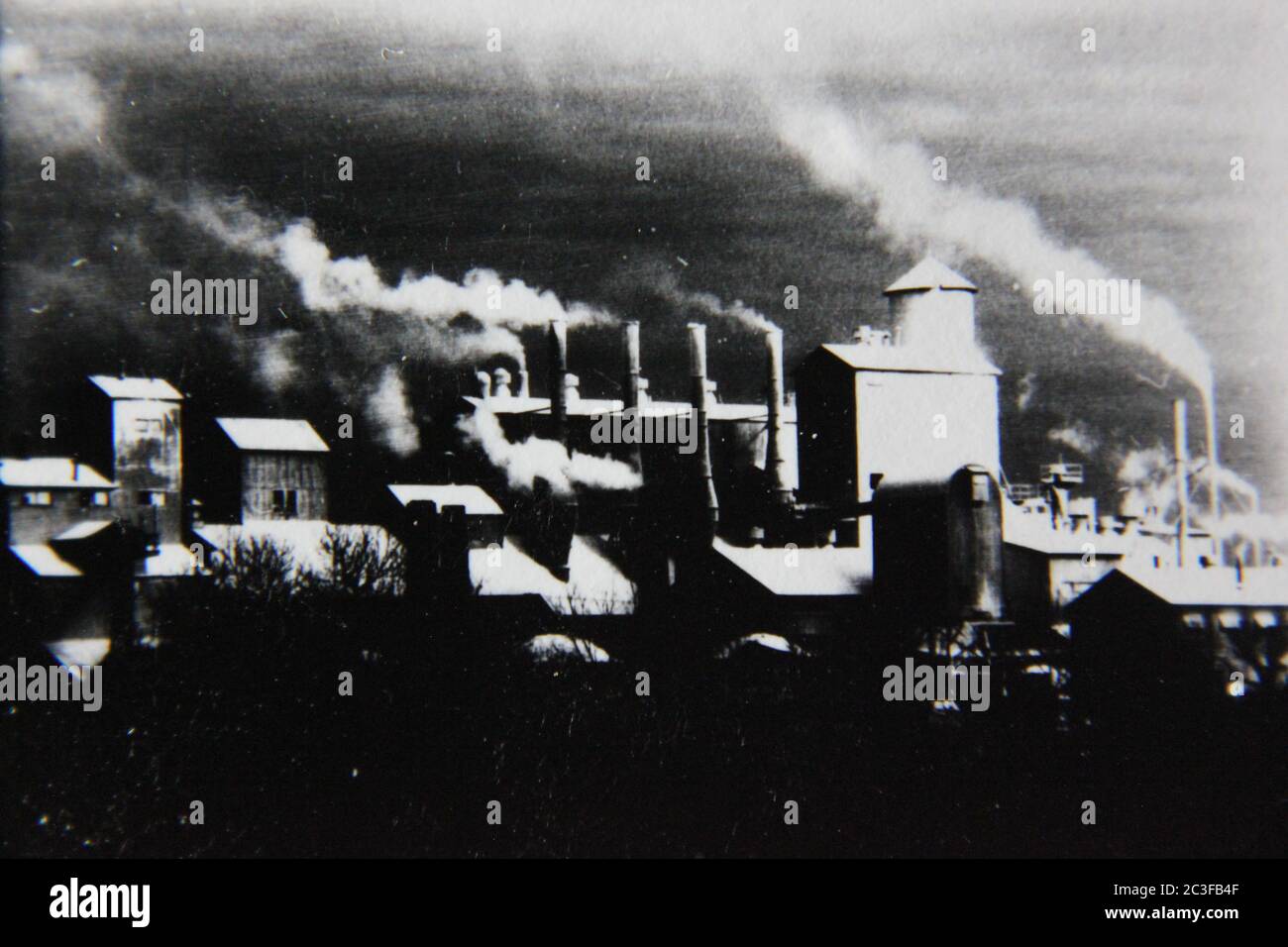 Fine 70s vintage black and white extreme photography of a working and ...