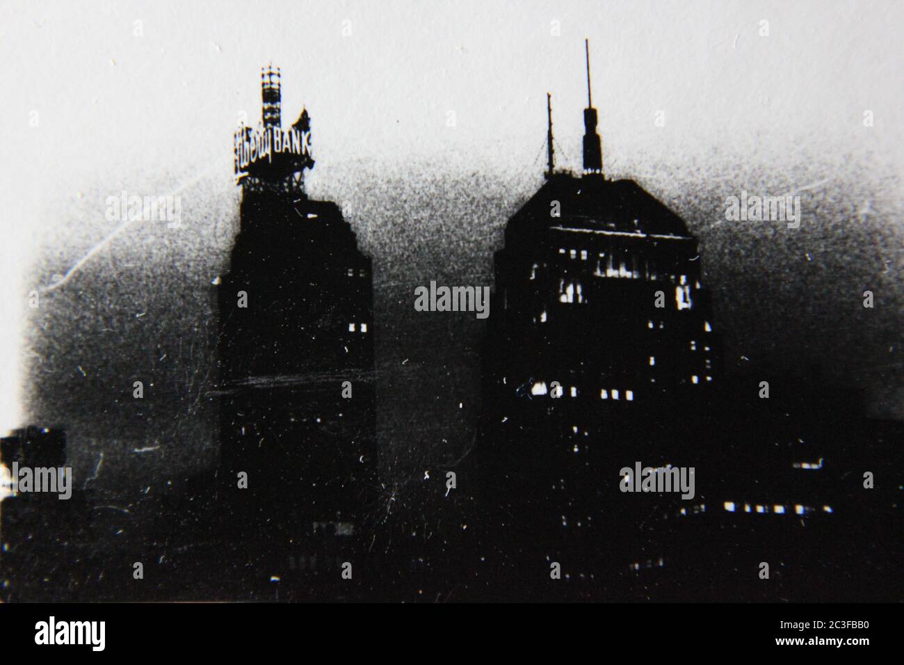 Fine 70s vintage black and white extreme photography of tall buildings ...