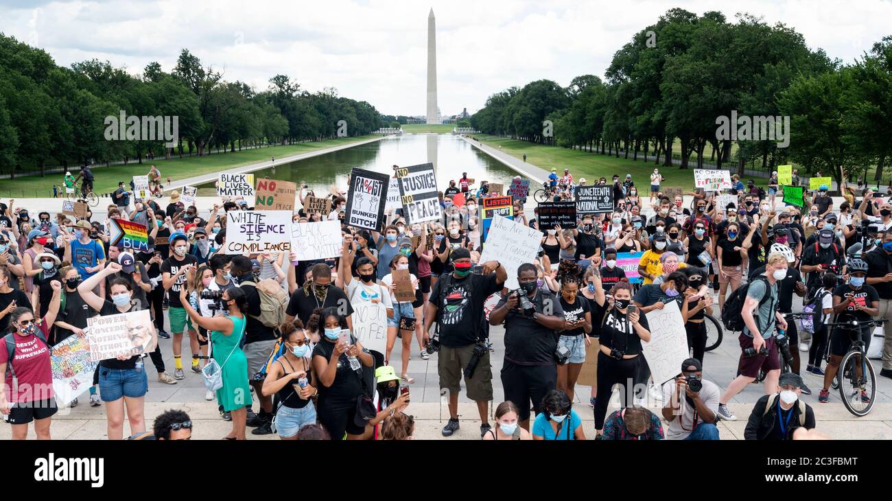 Washington, DC, USA. 19th June, 2020. Juneteenth Freedom Day march and ...