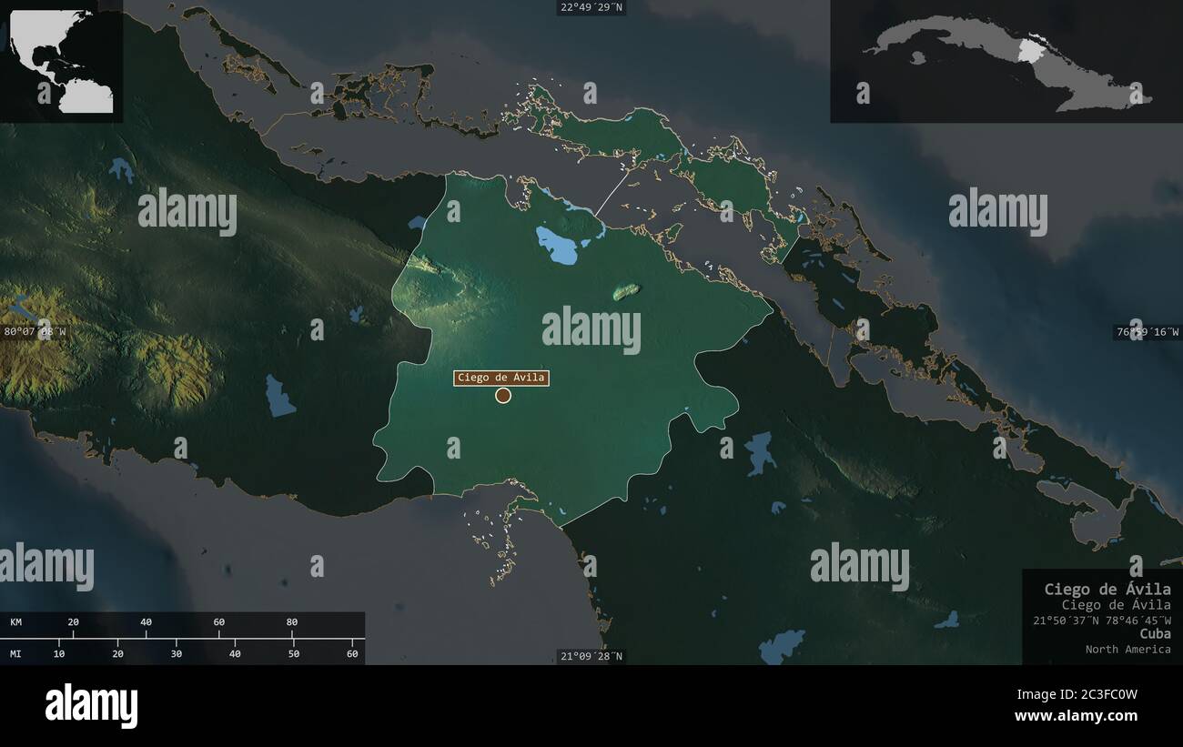 Cuba relief map border hi-res stock photography and images - Alamy