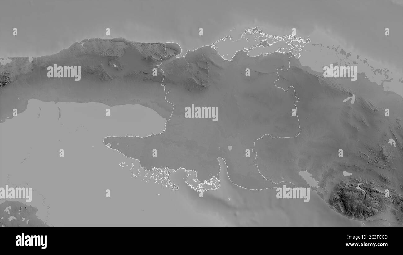 Matanzas, province of Cuba. Grayscaled map with lakes and rivers. Shape ...
