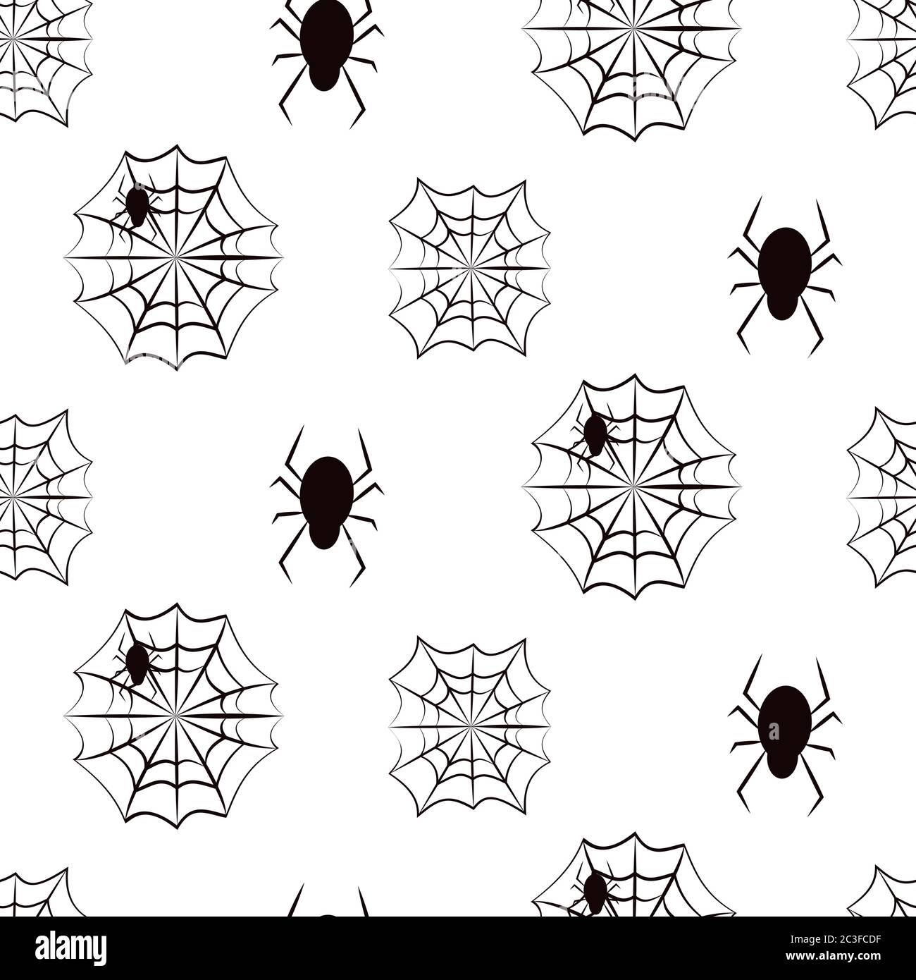 Spiders and web Halloween seamless pattern. Decor scary horror, insect ...