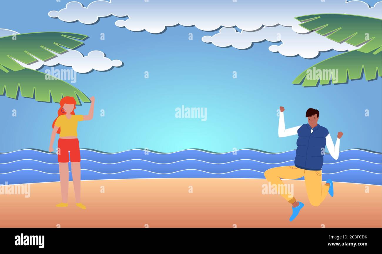 Vacation beach couple Stock Vector Images - Alamy