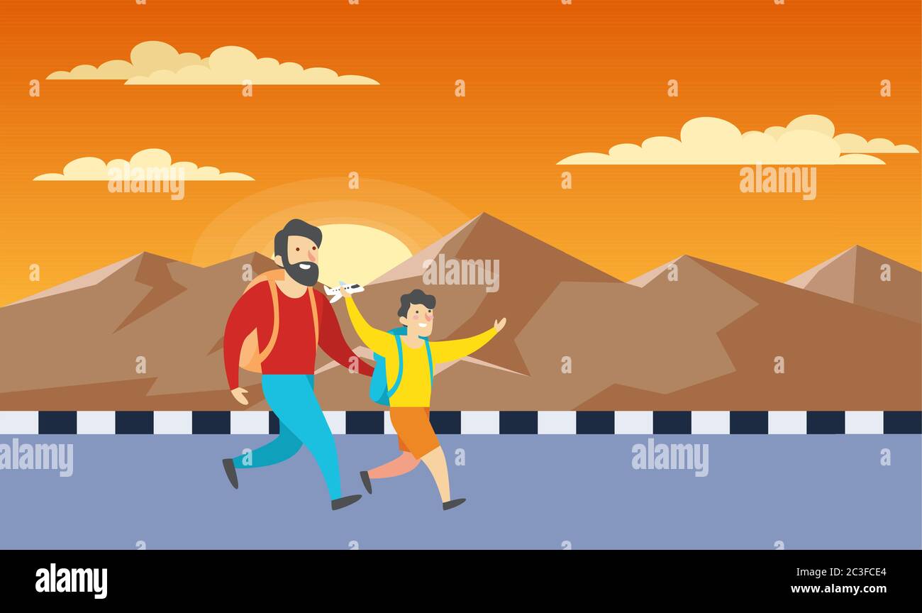 Father kid park Stock Vector Images - Alamy