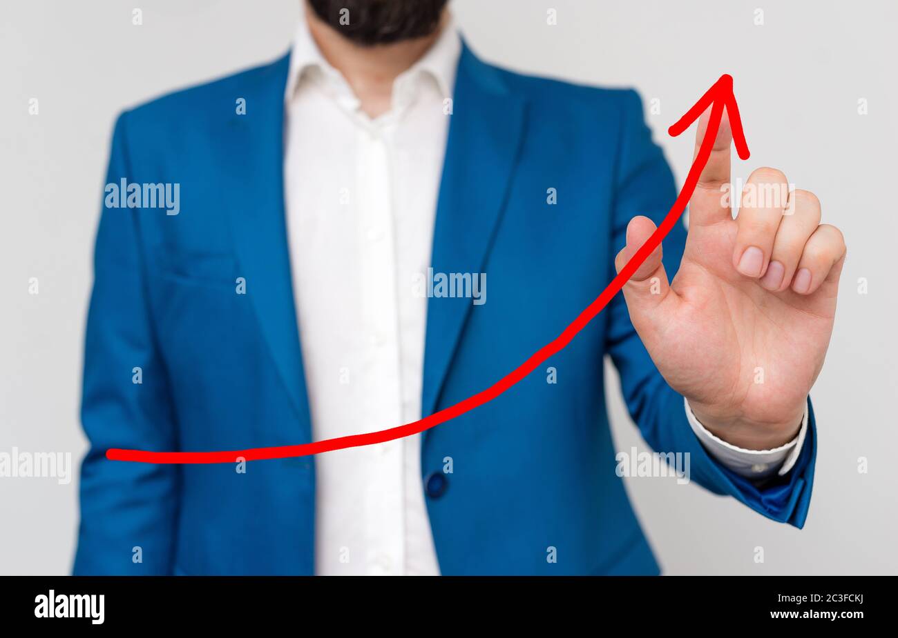 Digital Arrowhead Curve Rising Upward Denoting Growth Development ...