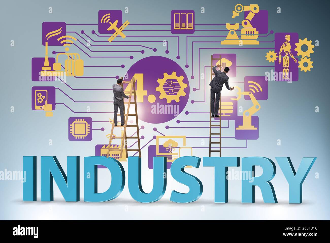 Modern industry 4.0 technical automation concept Stock Photo - Alamy