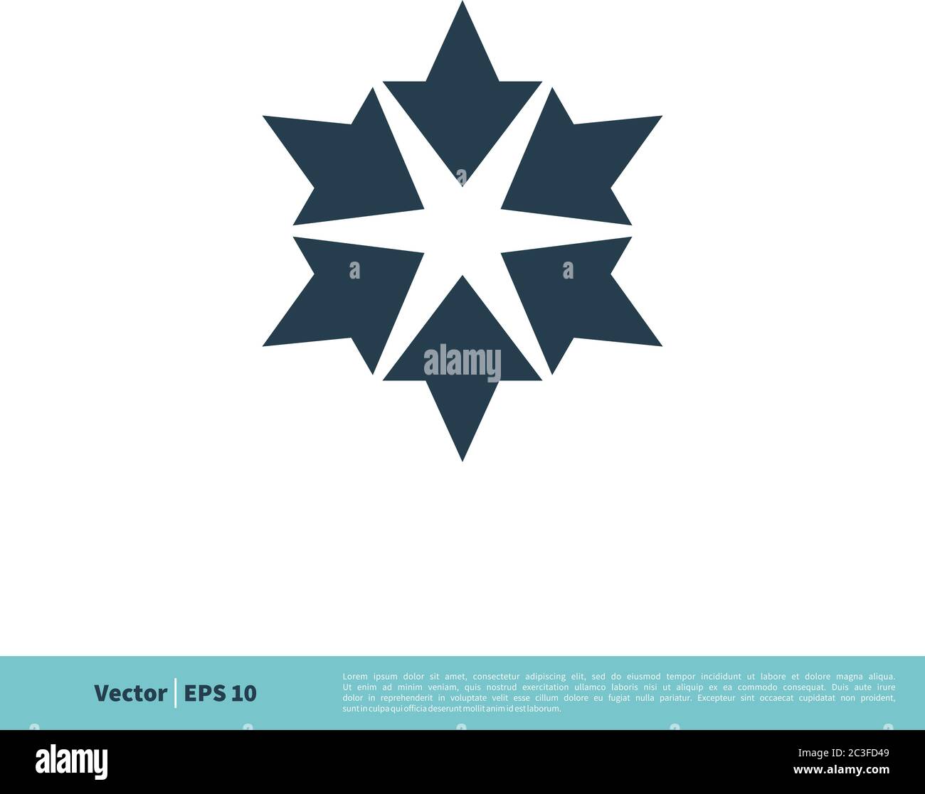 Ornamental Star Arrow Icon vector Logo Template Illustration Design ...
