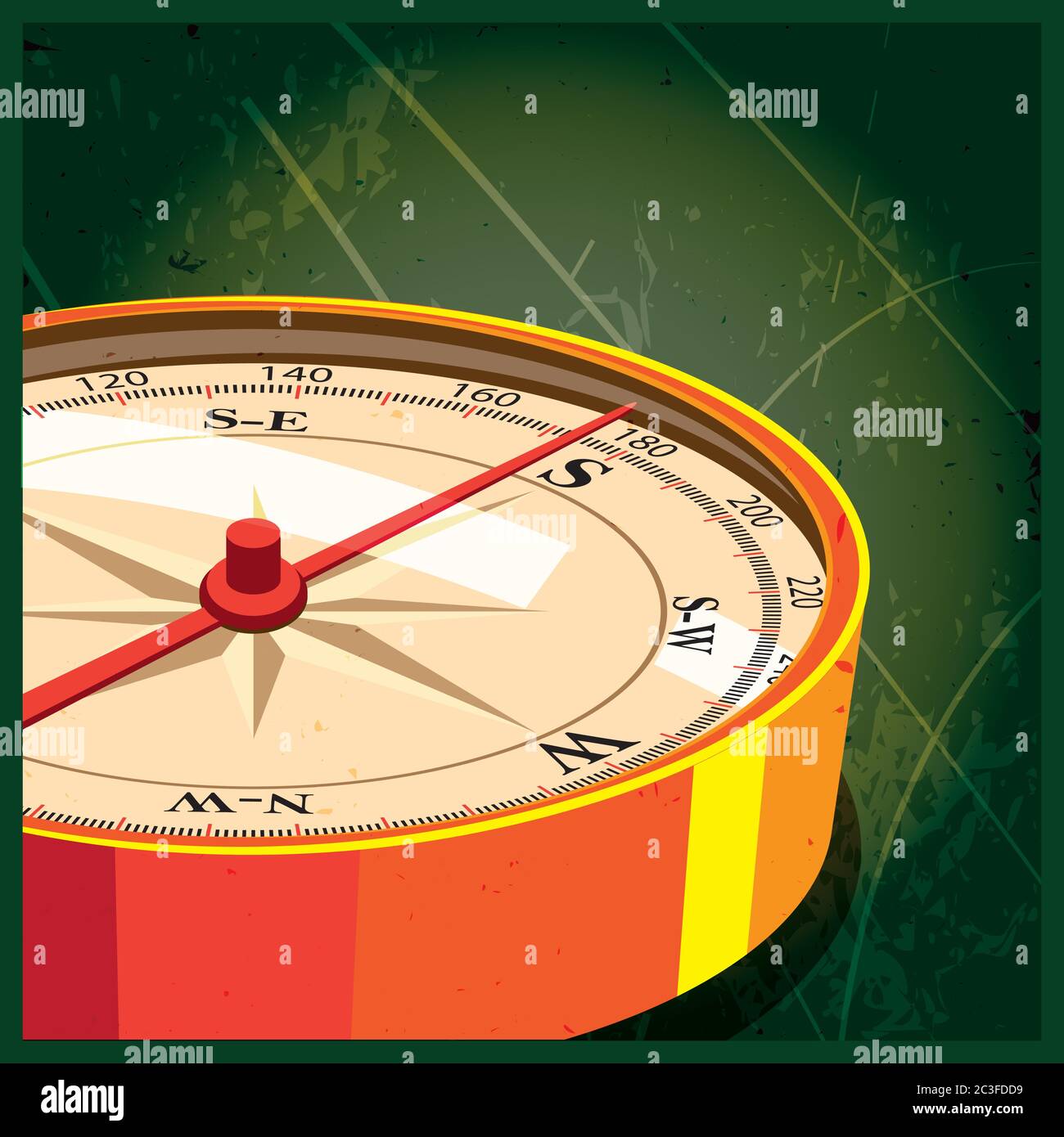 Stylized vector illustration on the theme of cartography, travel ...