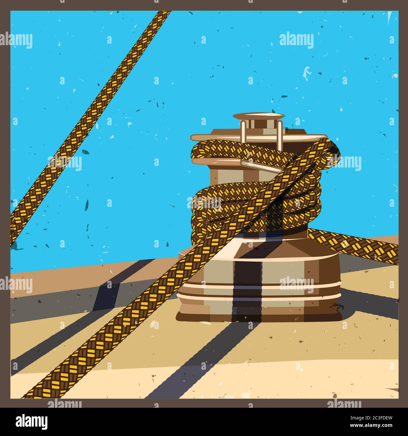 Old boat winch Stock Vector Images - Alamy