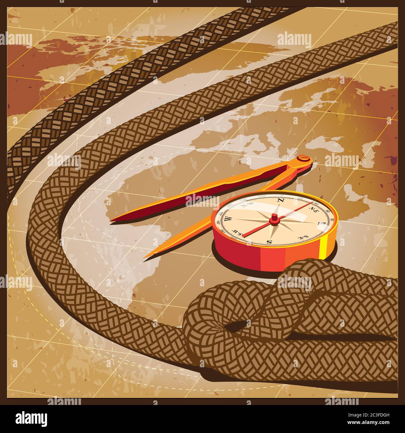 Compass and rope hi-res stock photography and images - Alamy