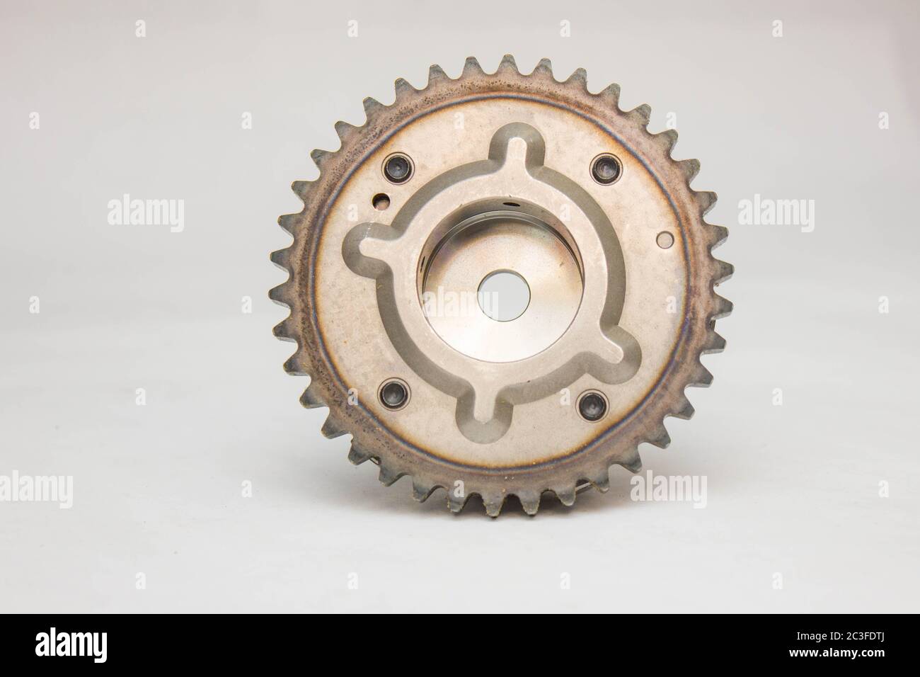 New details on a gray background. The camshaft gears? timing gear Stock ...