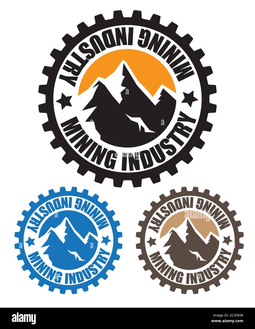 Mining gear logo hi-res stock photography and images - Alamy