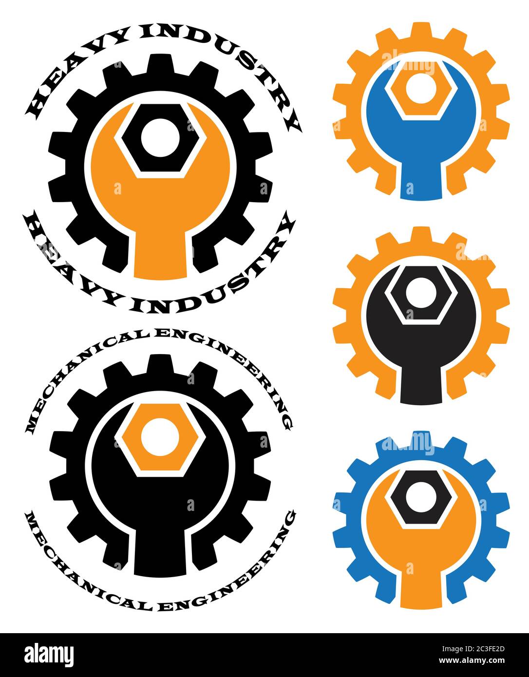 Stylized vector illustration on the theme of engineering and heavy ...