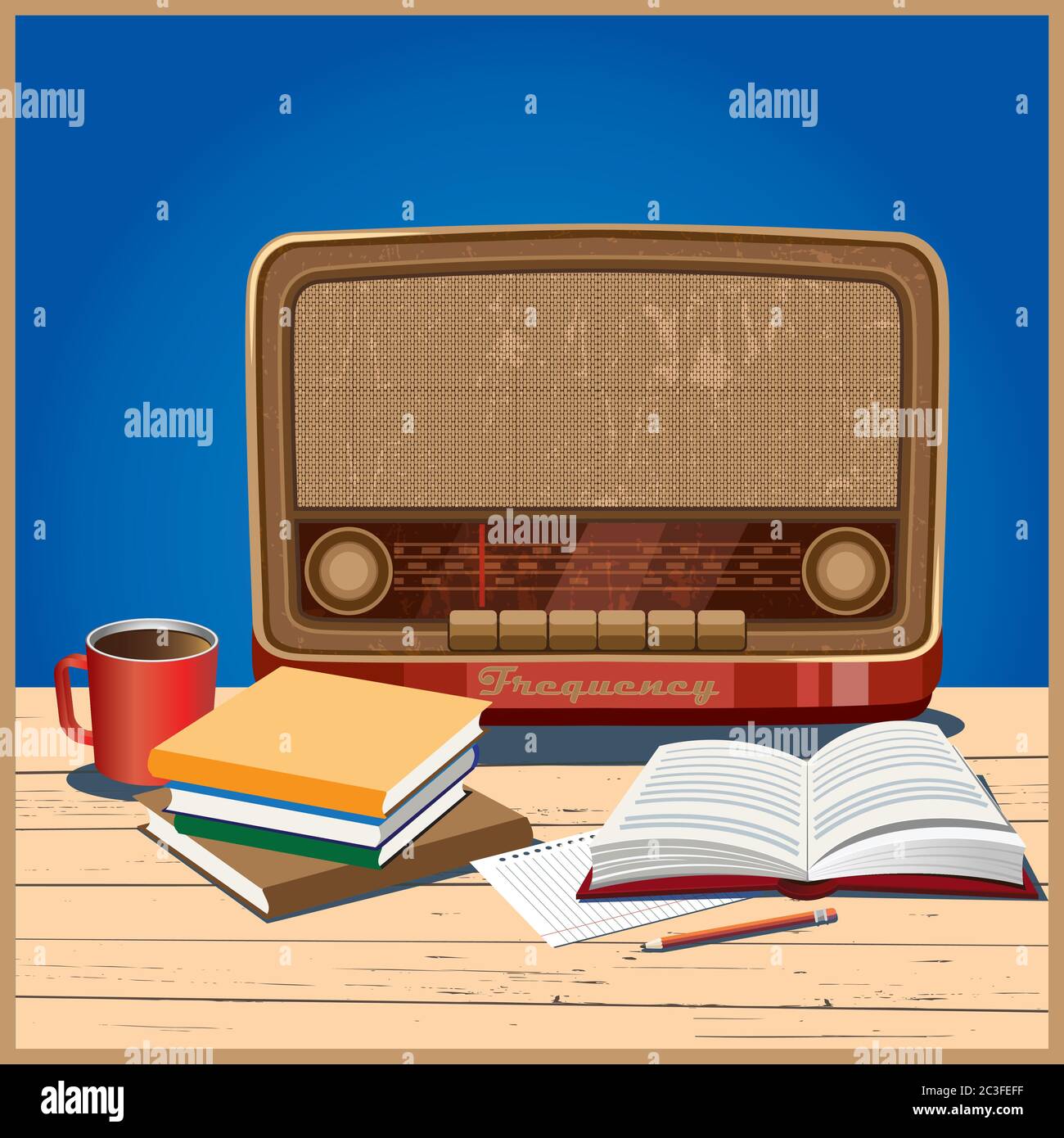 Broadcast radio table Stock Vector Images - Alamy