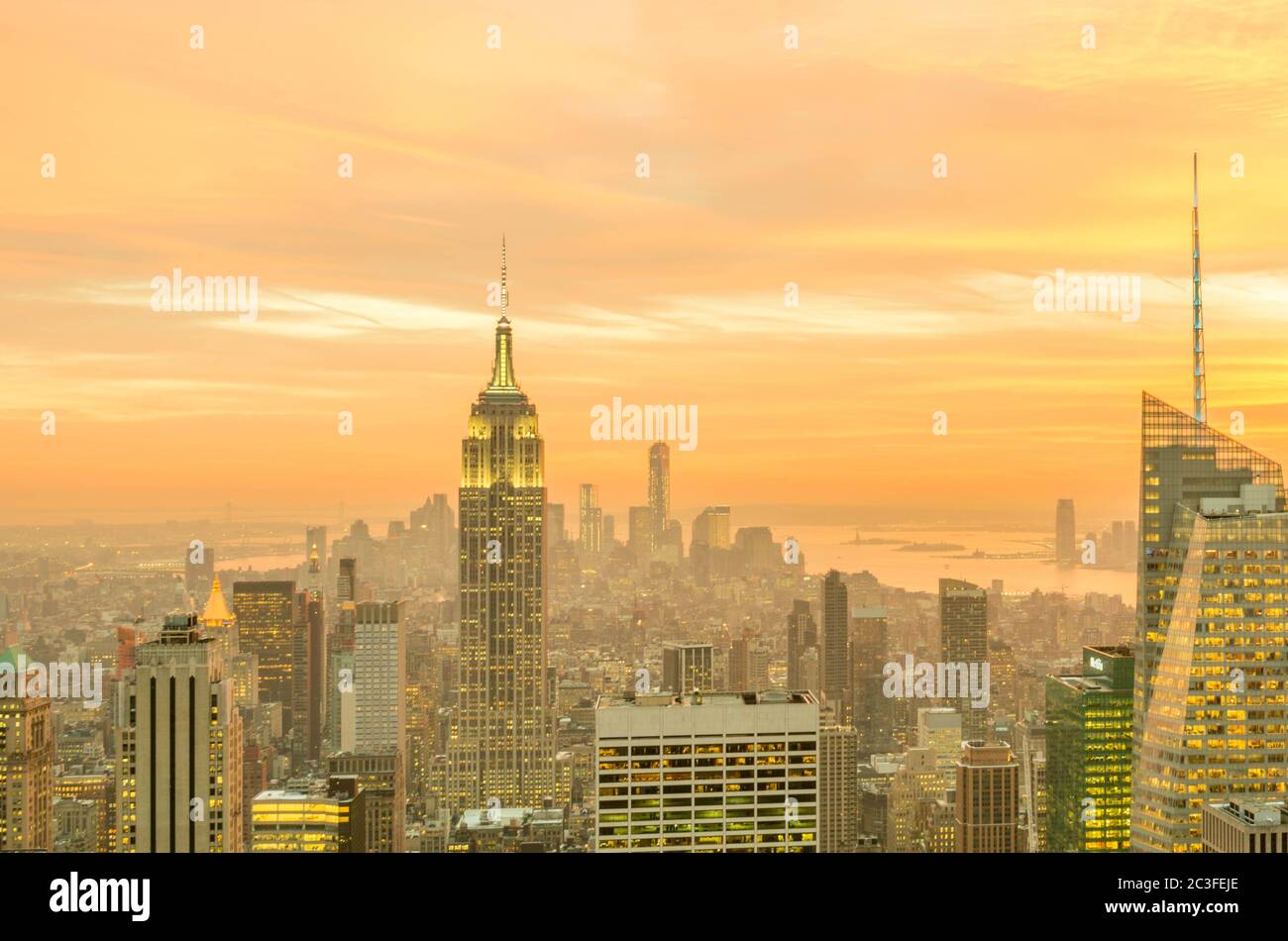 View of New York Manhattan during sunset hours Stock Photo - Alamy