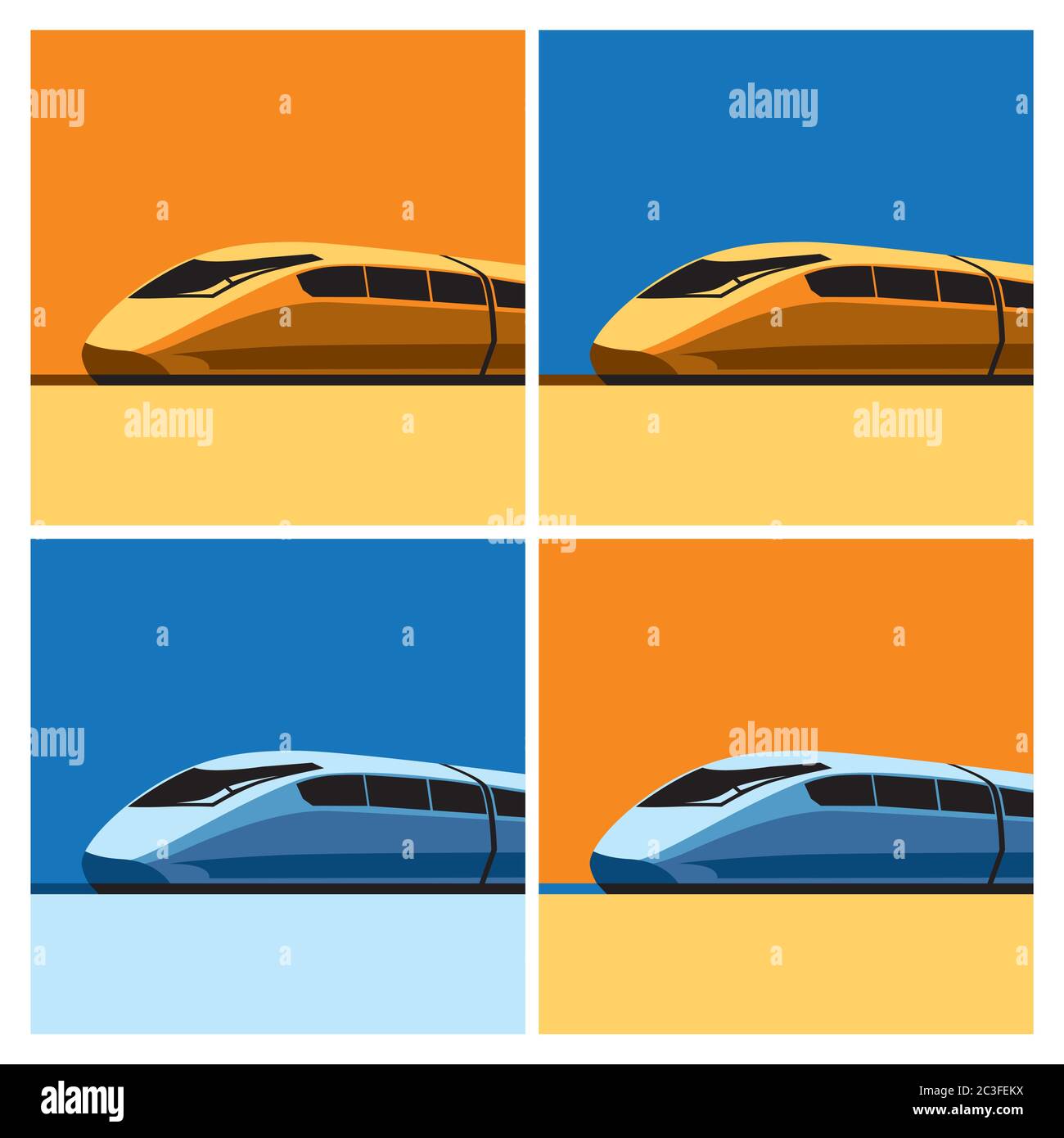 Trains on track public transport Stock Vector Images - Alamy