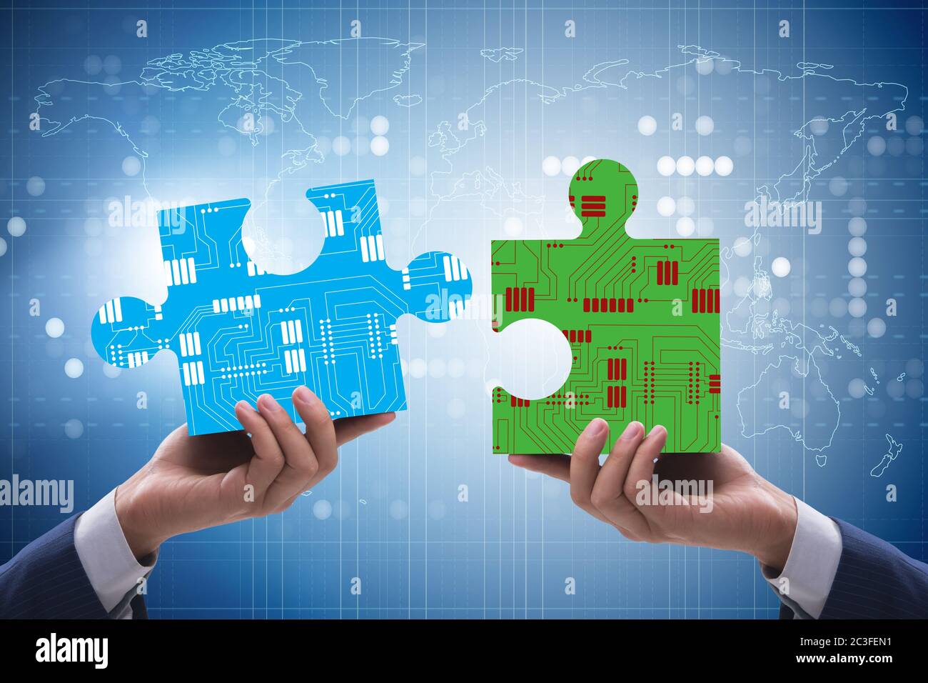 Digital transformation concept with jigsaw puzzle Stock Photo - Alamy