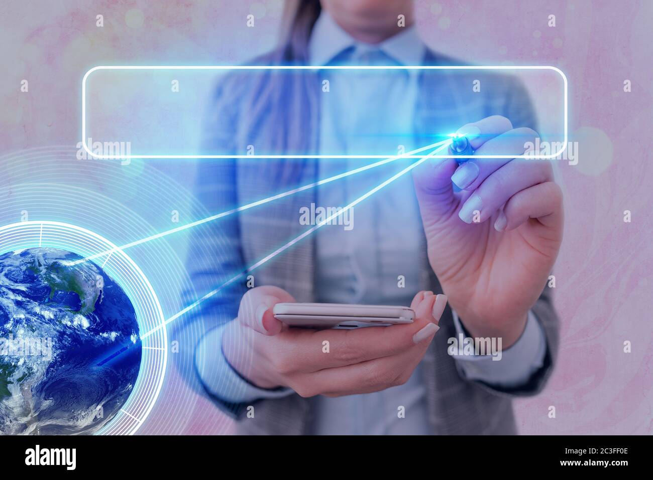 Digital Image of Distant Solar System Showing Global Technology ...