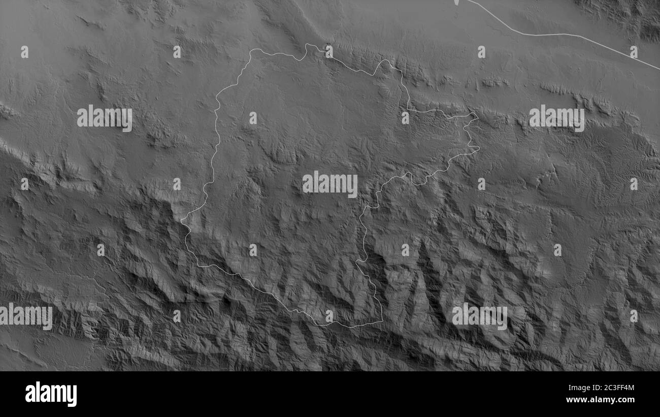 Santiago Rodríguez, province of Dominican Republic. Grayscaled map with ...