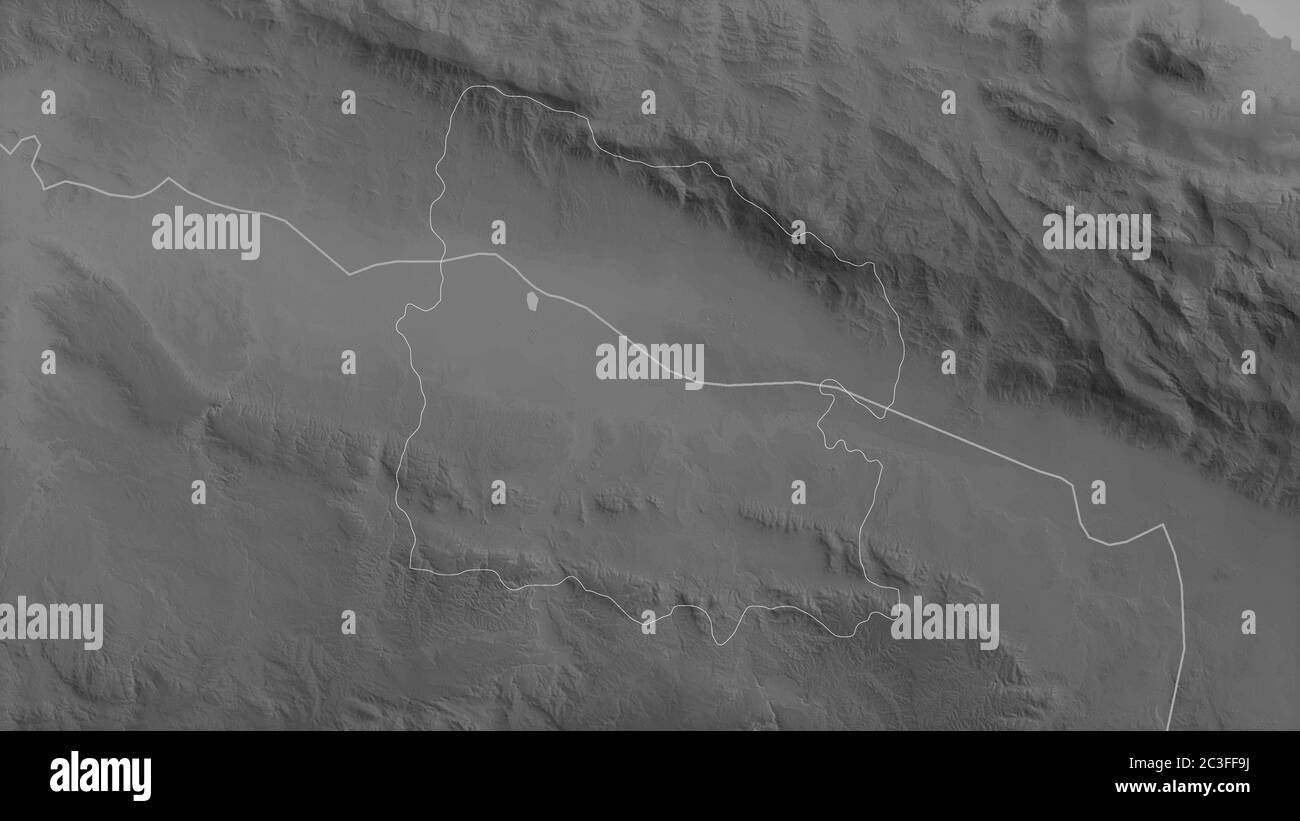 Valverde, province of Dominican Republic. Grayscaled map with lakes and ...