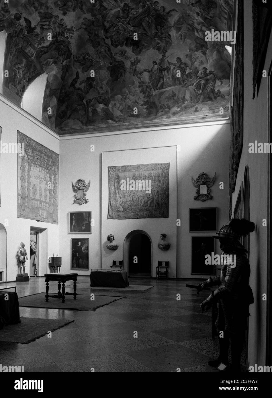 UNA DE LAS SALAS DEL CASON DEL BUEN RETIRO - FOTOGRAFIA EN BLANCO Y ...