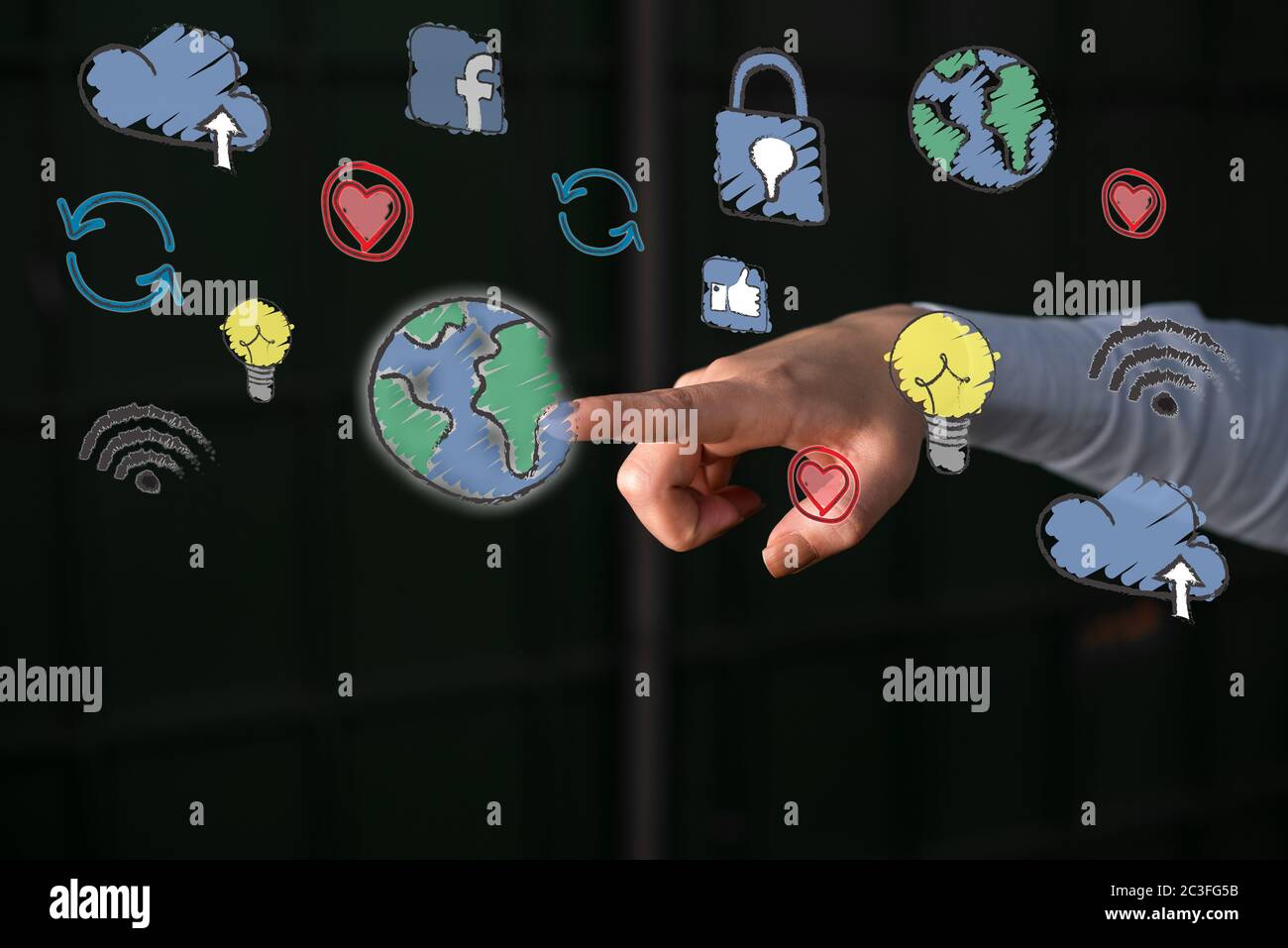 Free Sketch Of Digital Technology Information With Infographic Element ...