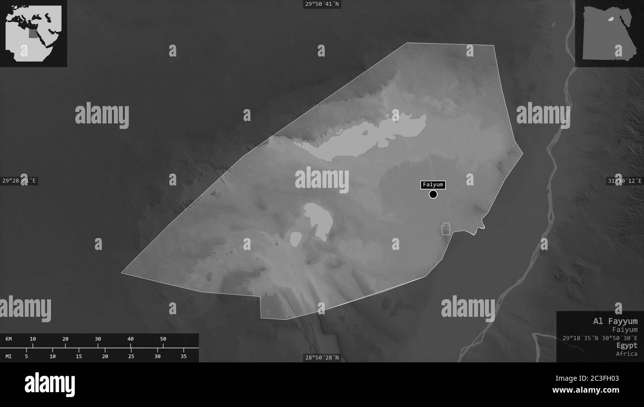 Al fayyum outline map Black and White Stock Photos & Images - Alamy