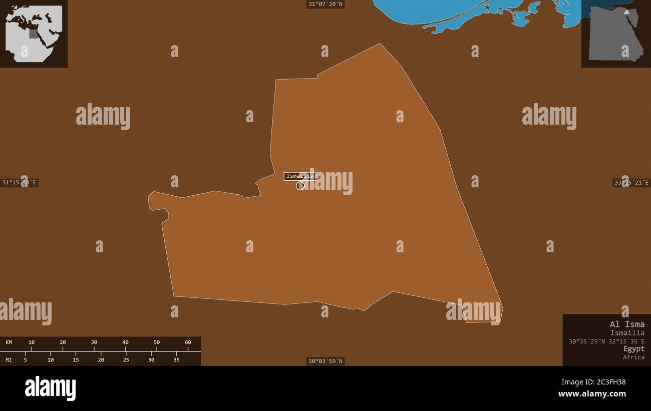 Al Isma, governorate of Egypt. Patterned solids with lakes and rivers ...