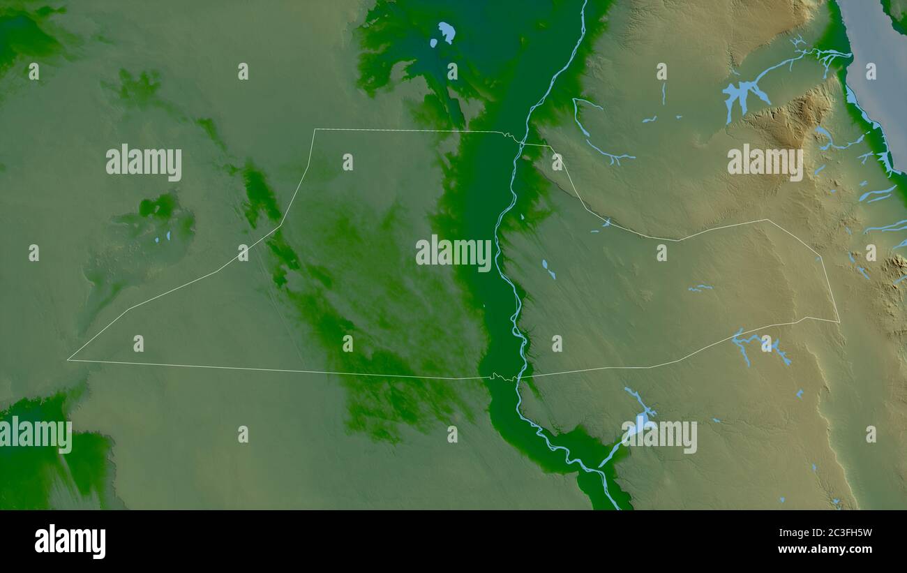 Al Minya, governorate of Egypt. Colored shader data with lakes and ...