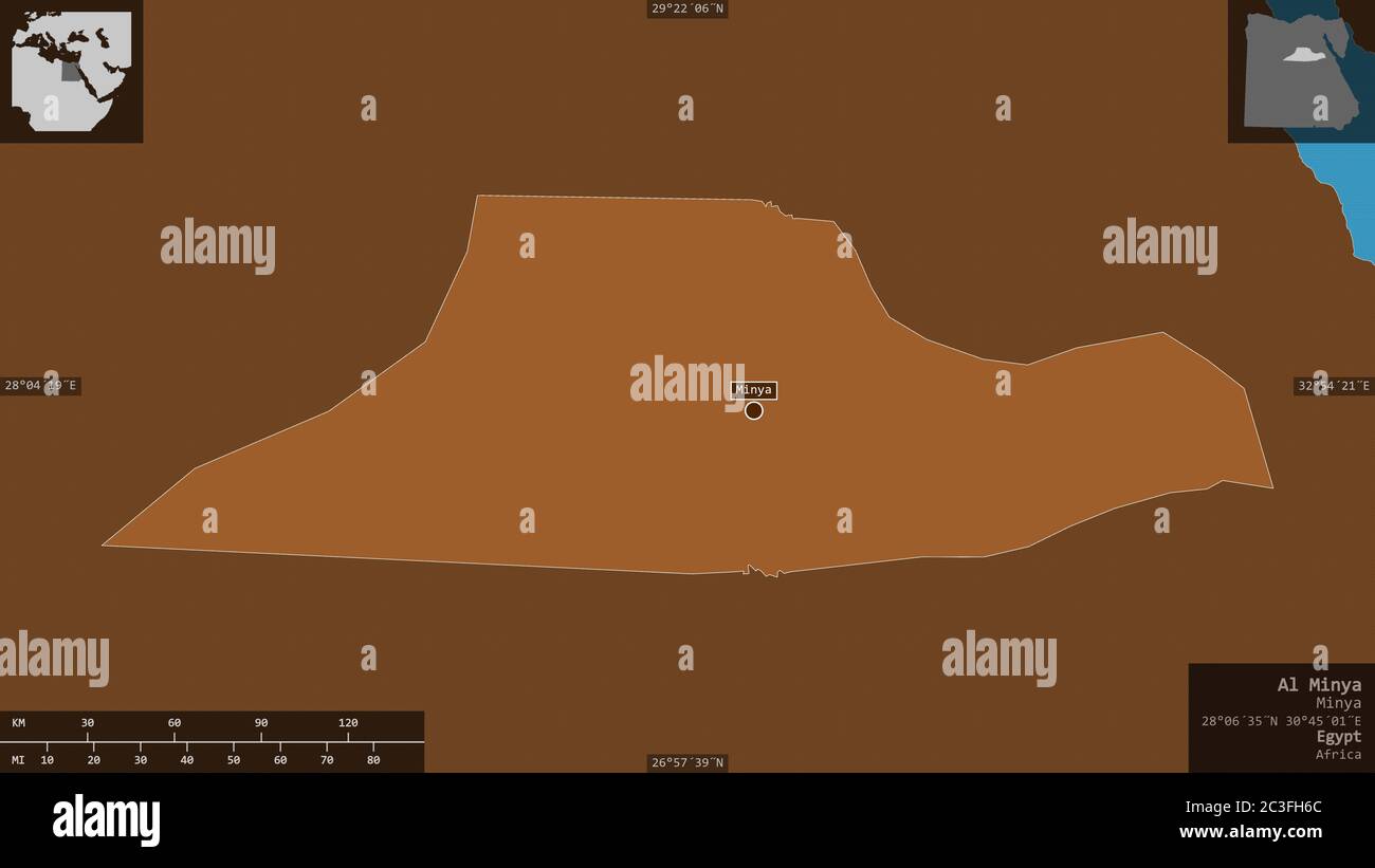 Al minya outline map hi-res stock photography and images - Alamy