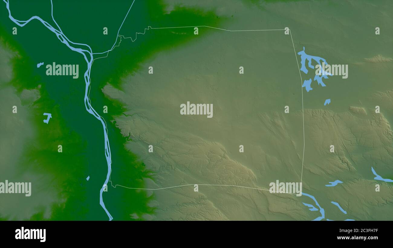 Al Qahirah, governorate of Egypt. Colored shader data with lakes and ...