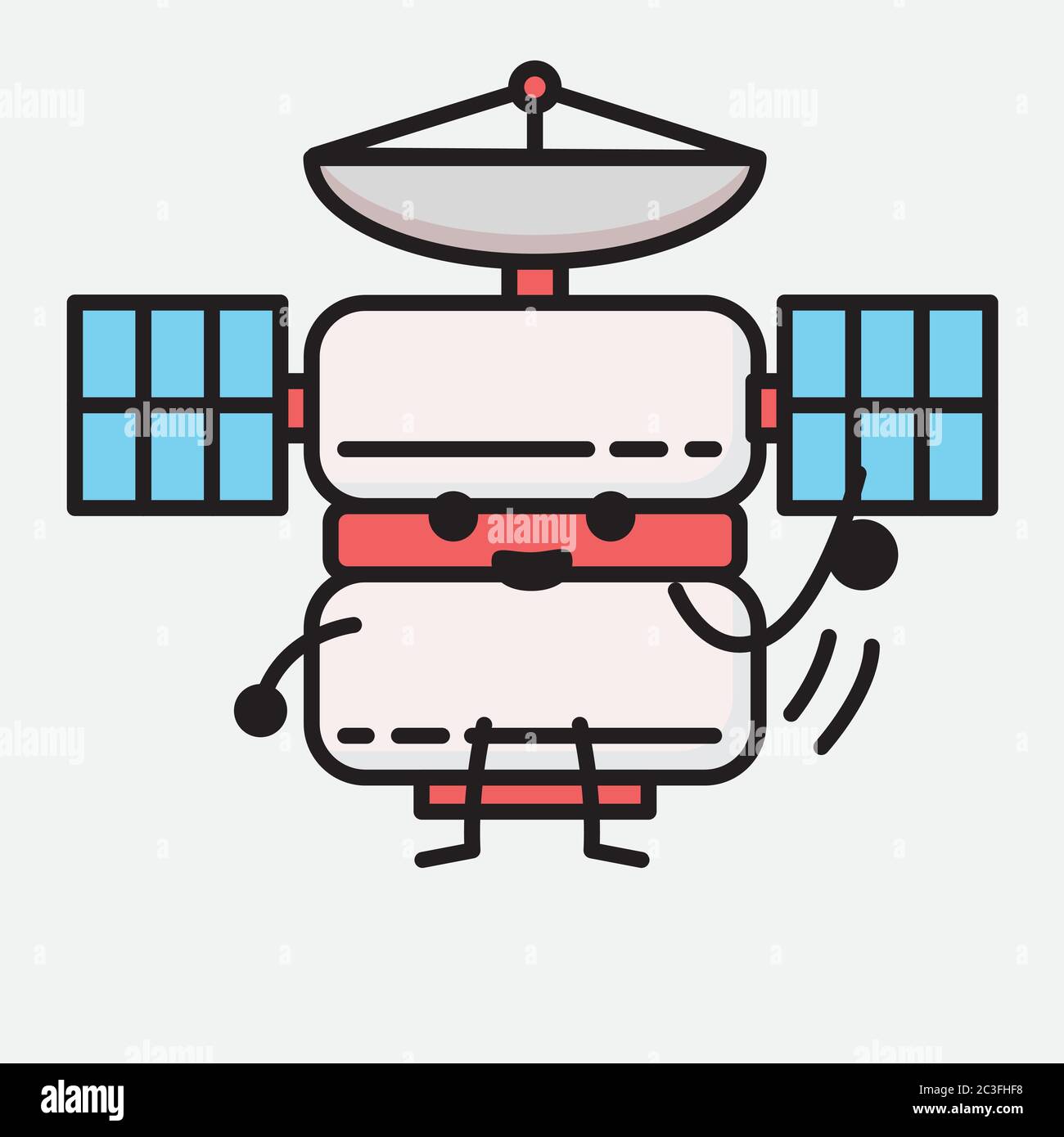 An illustration of Cute Satellite Antenna Mascot Vector Character in ...
