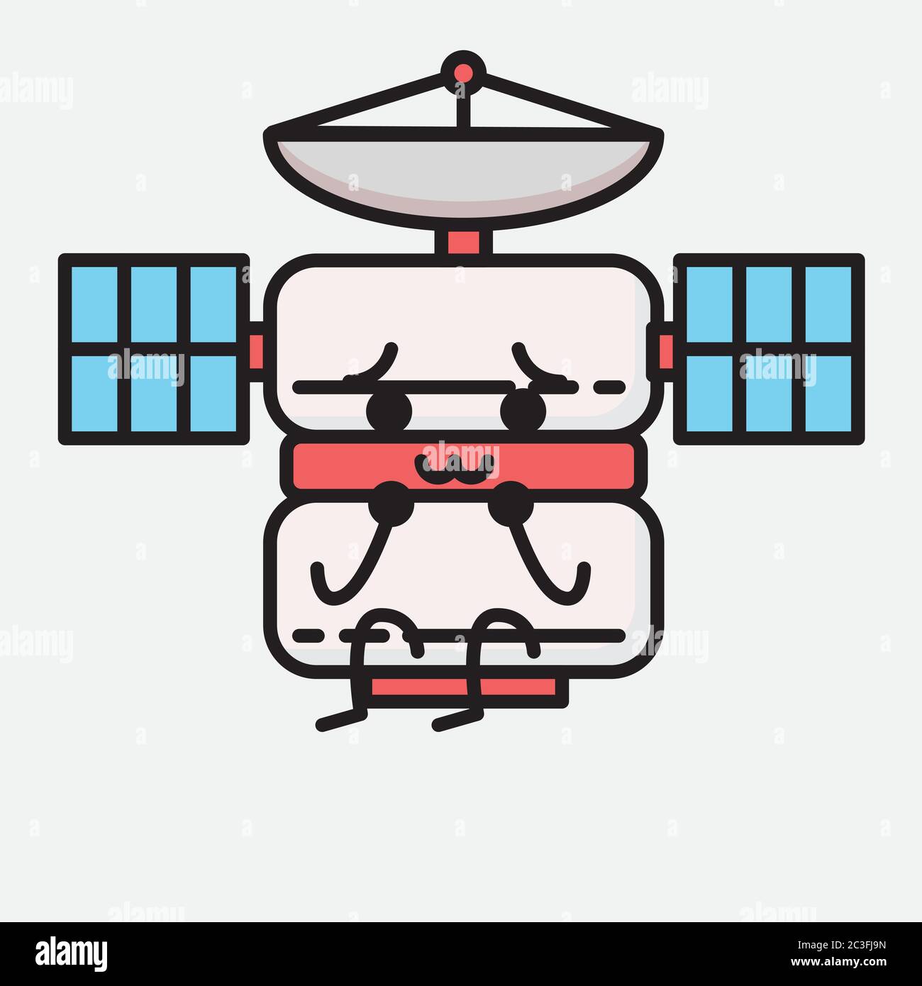An illustration of Cute Satellite Antenna Mascot Vector Character in ...