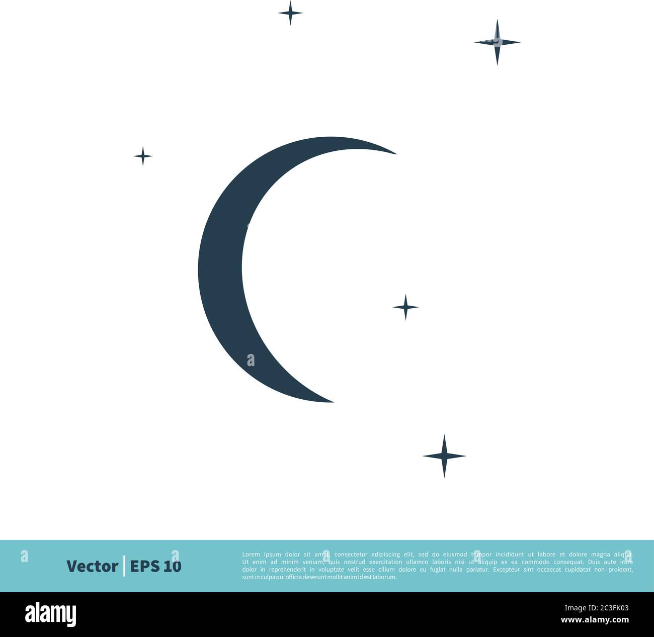 Eclipse Moon and Stars Icon Vector Logo Template Illustration Design ...